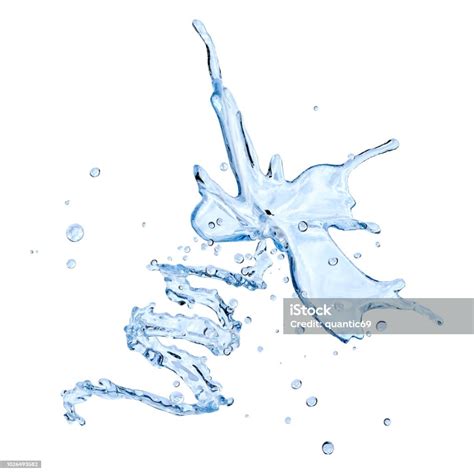 물 물방울 밝은 배경에 고립 된 스플래시 3 차원 일러스트 레이 션 3차원 형태에 대한 스톡 사진 및 기타 이미지 3차원 형태 광물질 기포 Istock