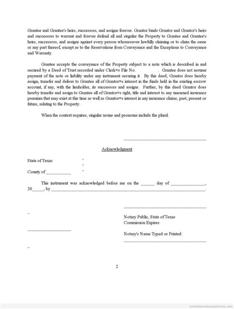 Free Printable Blank General Warranty Deed Forms Pdf