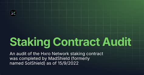 Staking Contract Audit Hxro