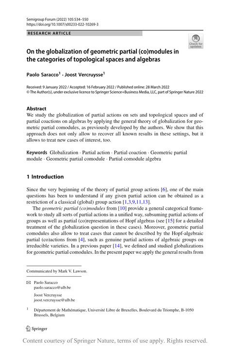 On The Globalization Of Geometric Partial Comodules In The Categories Of Topological Spaces