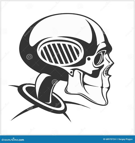 Robot Skull Illustration Stock Vector Illustration Of Graphic 68970724 Robot Skull Illustration Stock Vector Illustration Of Graphic 68970724