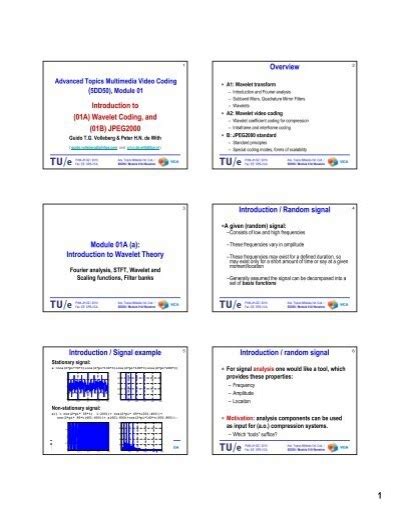 introduction to 01a wavelet coding and video coding and
