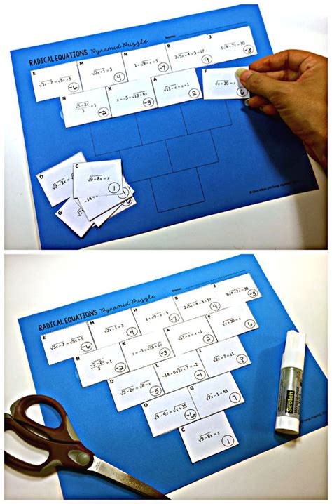 Radical Equations Pyramid Sum Puzzle Radical Equations Teaching Algebra College Algebra