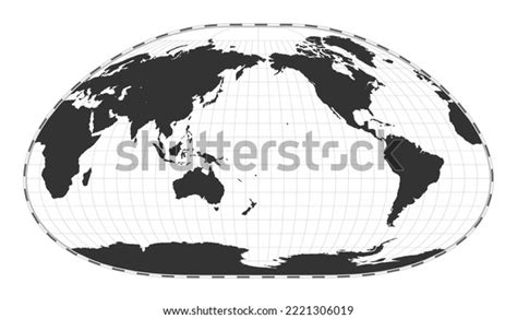 Vector World Map Loximuthal Projection Plan Stock Vector Royalty Free 2221306019 Shutterstock
