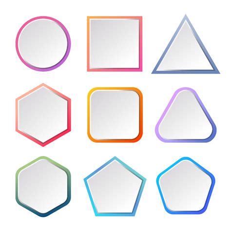 Set Of Origami Geometry Banners With Gradient Background Circle