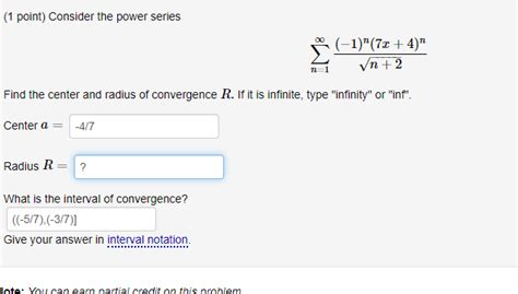 Solved 14 Power Series Problem 7 Previous Problem Problem
