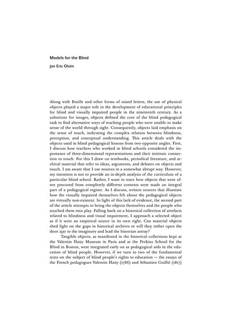 PDF Models For The Blind