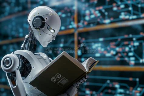 Robot Reading Book And Solving Math Data Analytics Concept Of Future Mathematics Artificial
