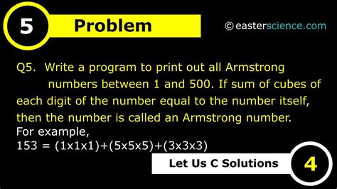 Write A C Program To Print Out All Armstrong Numbers Between 1 And 500 Easter Science Youtube
