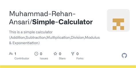 Github Muhammad Rehan Ansarisimple Calculator This Is A Simple
