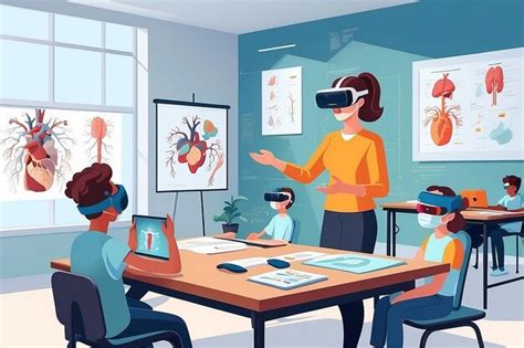 Concevoir Un Graphique Vectoriel Dun Enseignant Guidant Les élèves à Travers Une Leçon D