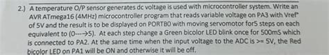Solved 2 ﻿a Temperature Op ﻿sensor Generates Dc ﻿voltage