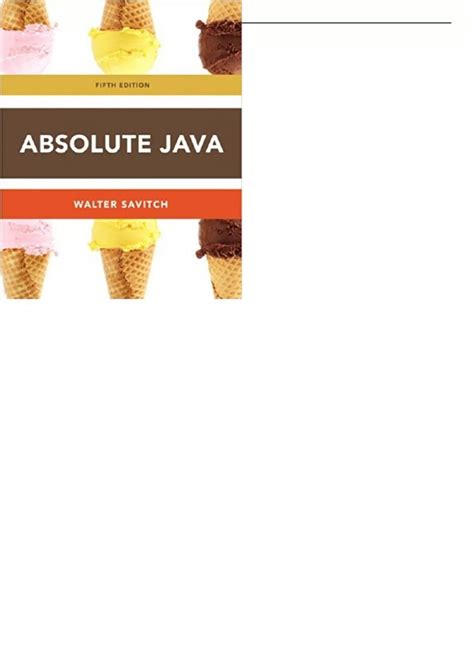 Absolute Java 5th Edition By Walter Savitch я Test Bank Java Stuvia Uk