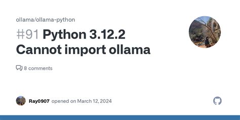 Python Cannot Import Ollama Issue Ollama Ollama Python Github