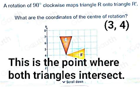 Solved A Rotation Of 90 Clockwise Maps Triangle R Onto Triangle R