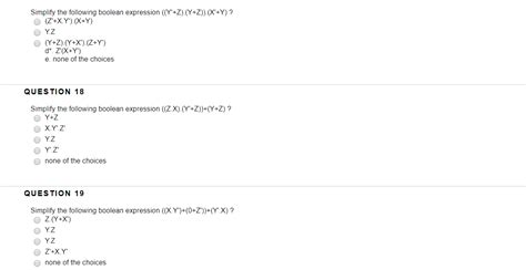 Solved Simplify The Following Boolean Expression