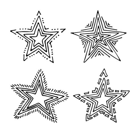 Premium Vector Vector Hand Drawn Star Clipart Doodle Set For Print
