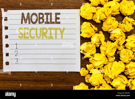 Handwriting Text Mobile Security Concept Meaning Protection Of Mobile Phone From Threats And