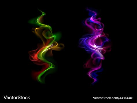 neon fire smoke magic swirls effect wand spell vector image