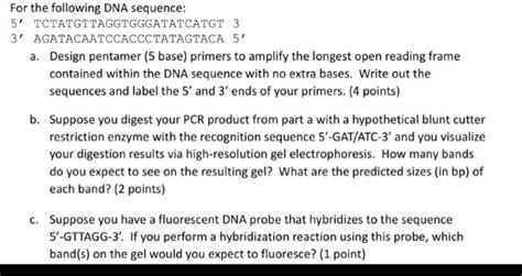 Solved For The Following DNA Sequence 5 Chegg
