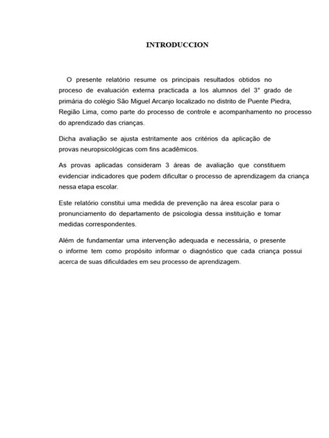 Relatório Tdah Pdf Aprendizado Escolas