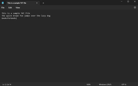 Text File Format Txt Extension Geeksforgeeks