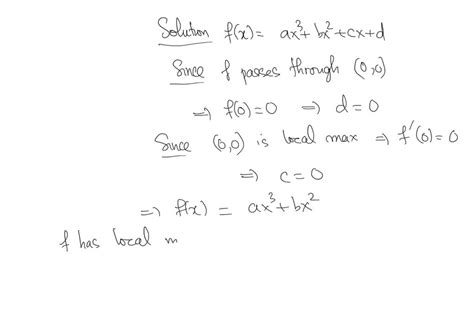 SOLVED Determine the values of constants a b c and d so that ƒ x ax bx cx d has a