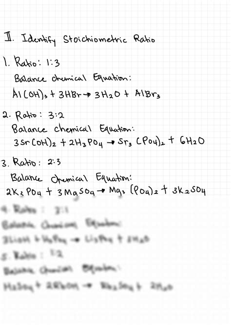 SOLUTION Identifying The Stoichiometric Ratio Studypool
