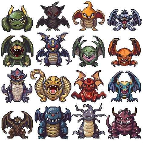 Rpg Monsters Rpg Enemies Sprites Rpg Maker Enemy Spri Premium Ai