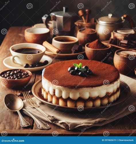 Delicious Italian Tiramisu Dessert Stock Illustration Illustration Of