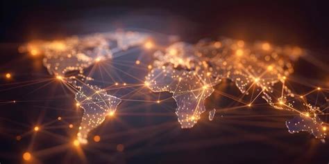 Global Network Map Illuminating World Connectivity And Globalization