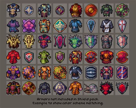 Pixel Shield Pack 1 By Emblemadept