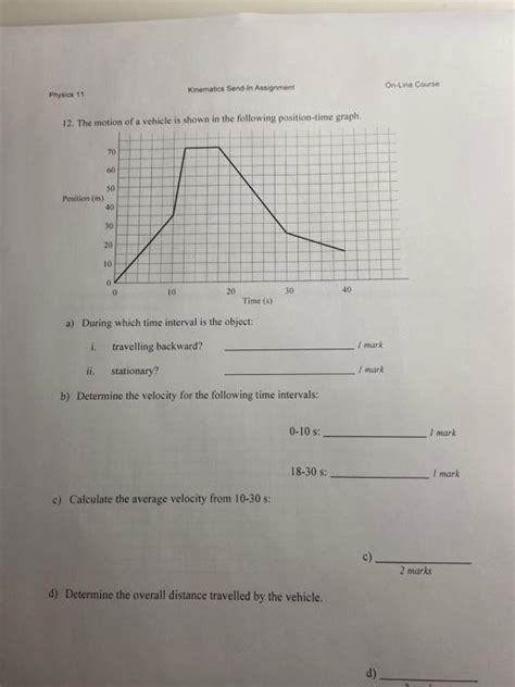 Solved Physics Kinematics Send In Assignment On Line Chegg