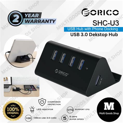 Jual ORICO SHC U3 4 Port USB3 0 HUB With Phone Tablet Stander Shopee Indonesia