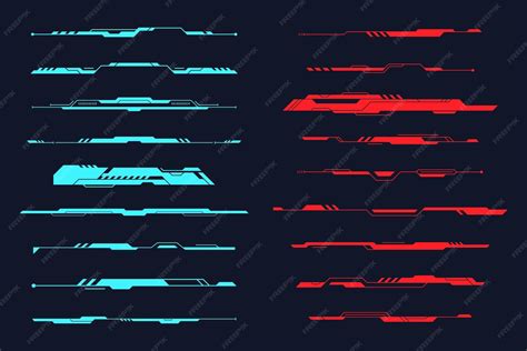 Premium Vector Hud Dividers Cyber Technology Bars Techno Divider Elements Gui Futuristic Frame