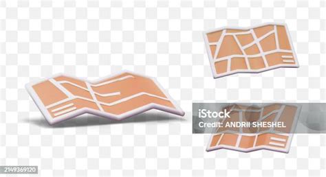 거리 표시가 있는 사실적인 갈색 지도 벡터 접힌 종이 지도 세트 0명에 대한 스톡 벡터 아트 및 기타 이미지 0명 3차원 형태 거리 Istock