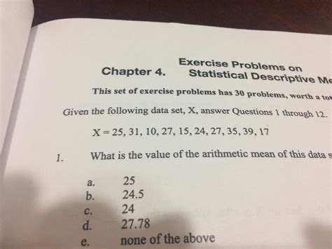 Solved Exercise Problems On Chapter Statistical Chegg