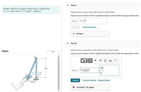 Solved Member AB Has The Angular Motions Shown Suppose That Chegg