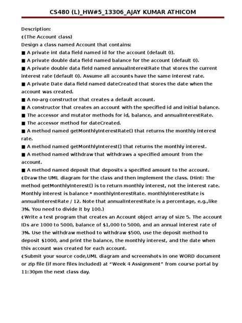 The Account Class Pdf Method Computer Programming Class Computer Programming
