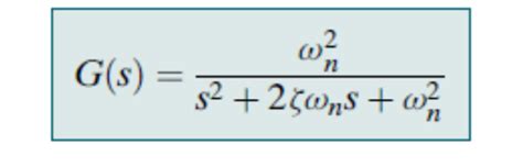 define a second order transfer function as follows