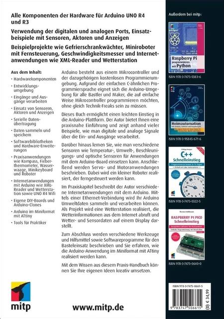 arduino praxiseinstieg behandelt arduino uno r4 und r3 thomas