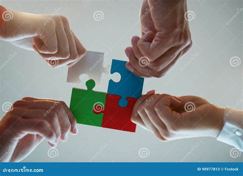 Business People Jigsaw Puzzle Collaboration Team Concept Stock Image Image Of Hand Aerial