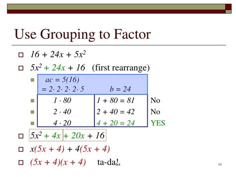 Ppt Sect 5 4 Factoring Trinomials Powerpoint Presentation Free