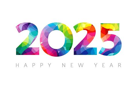 Happy New Year 2025 Greeting Card Design Minimalist Style With Cute