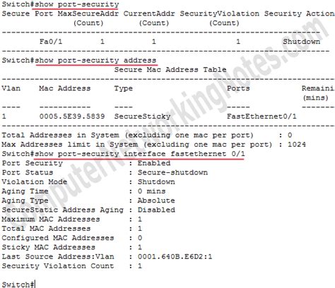 Switchport Port Security Explained With Examples
