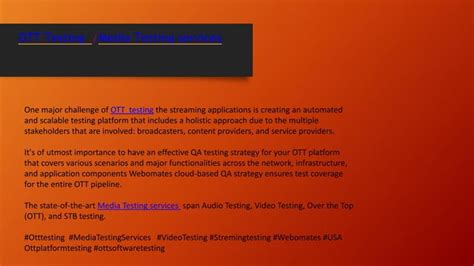 OTT Testing Media Testing Services PPT