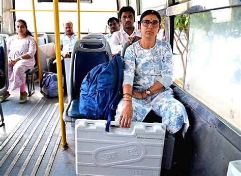 Polling Officials Leave For Election Duty On The Eve Of The 2nd Phase Of Lok Sabha Polls At