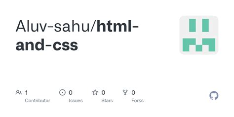 GitHub Aluv Sahu Html And Css