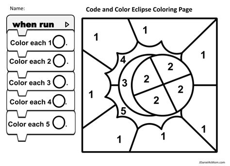 Code And Color Eclipse Coloring Pages Jdaniel S Mom