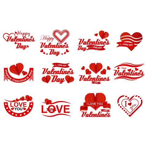 해피 발렌타인 데이 세트 발렌타인 데이 발렌타인 행복한 발렌타인 데이 Png 일러스트 및 벡터 에 대한 무료 다운로드